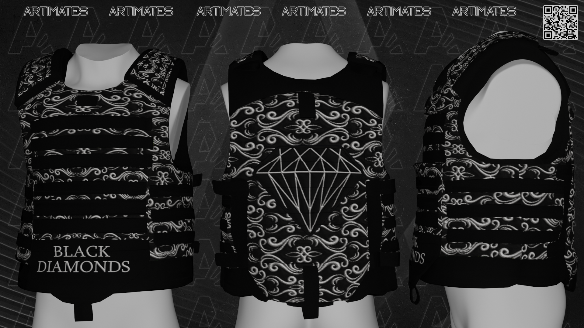 Black Diamonds Fullplate Vest - FiveM Clothing